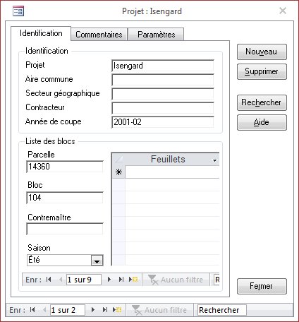 Identification des projets